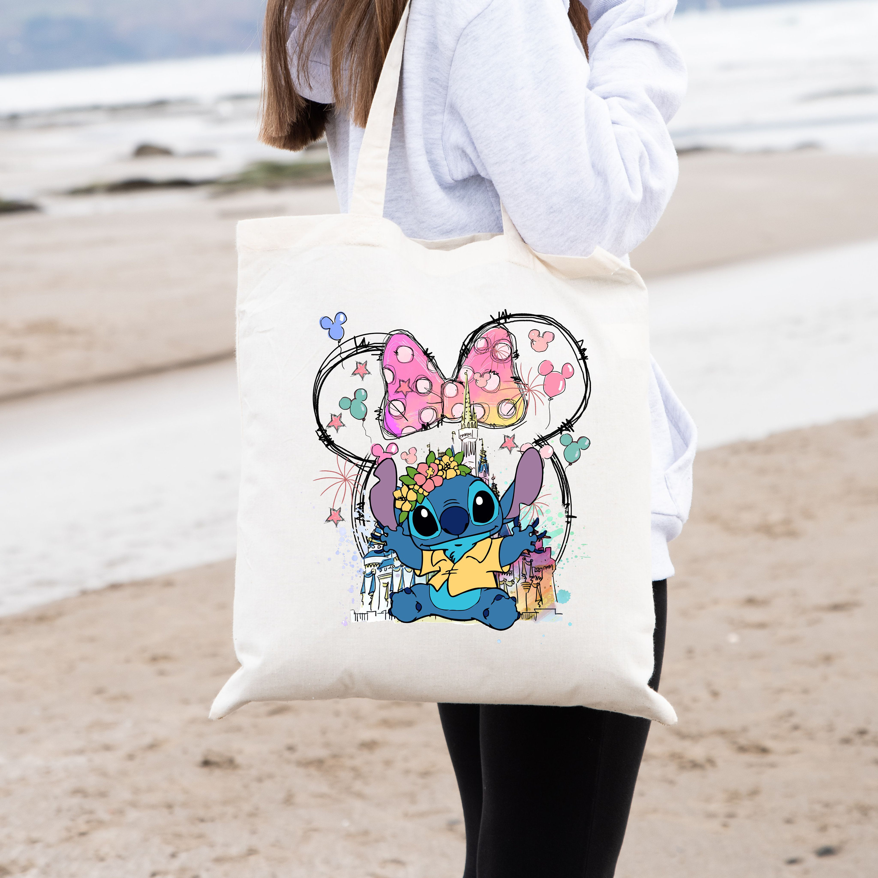 Disney Stitch Tote Bag, Minnie Stitch Tote Bag, Gift for Her, Birthday ...
