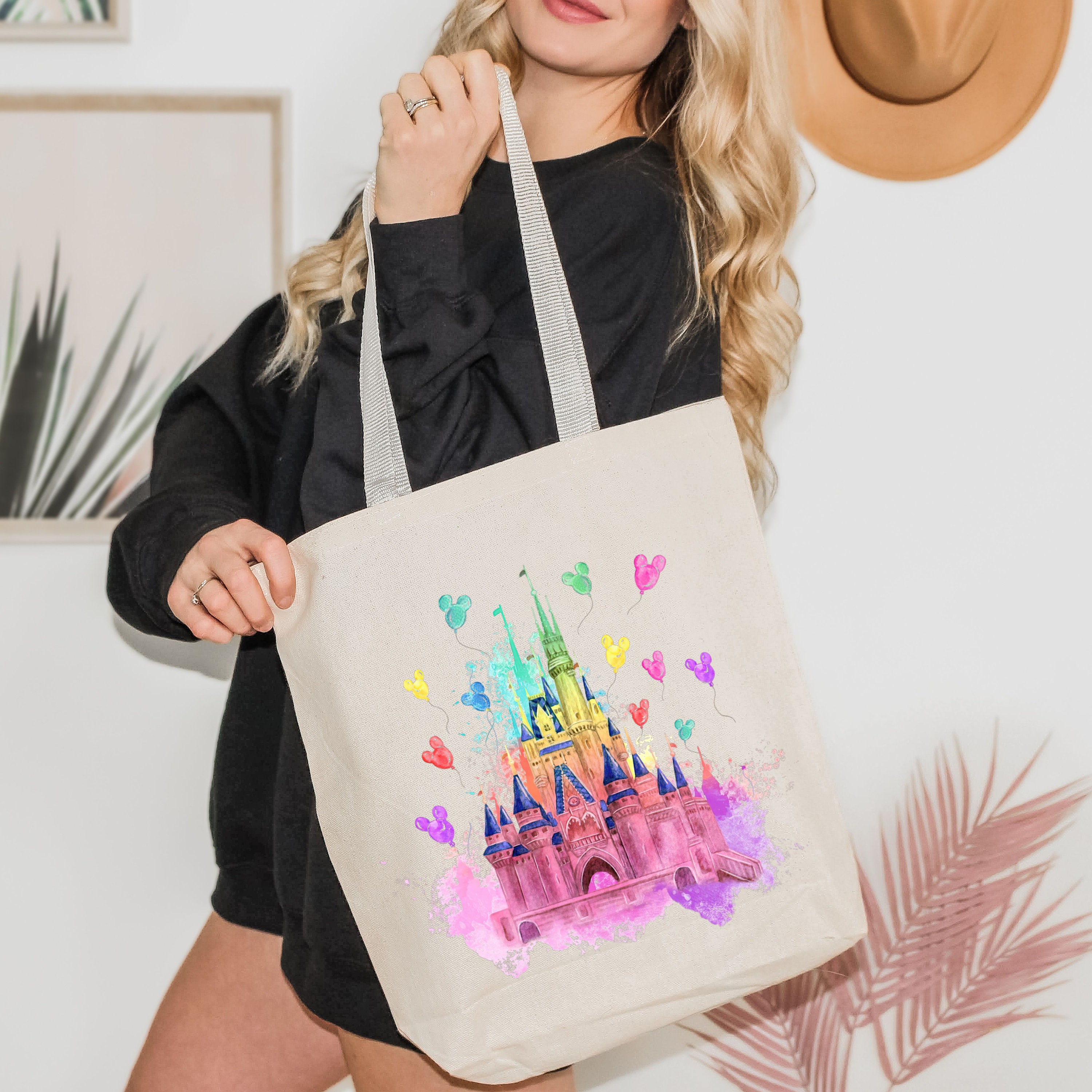 Watercolor Castle Tote Bag, Disney Castle Bag, Beach Bag, Birthday Gift ...