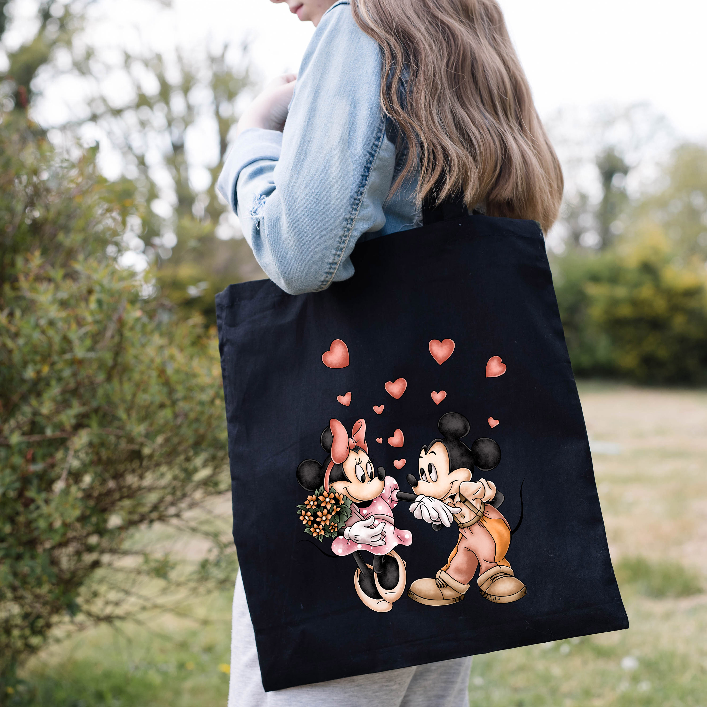 Mickey and Minnie Mouse Tote Bag, Mickey Love Bag, Birthday Gift for ...