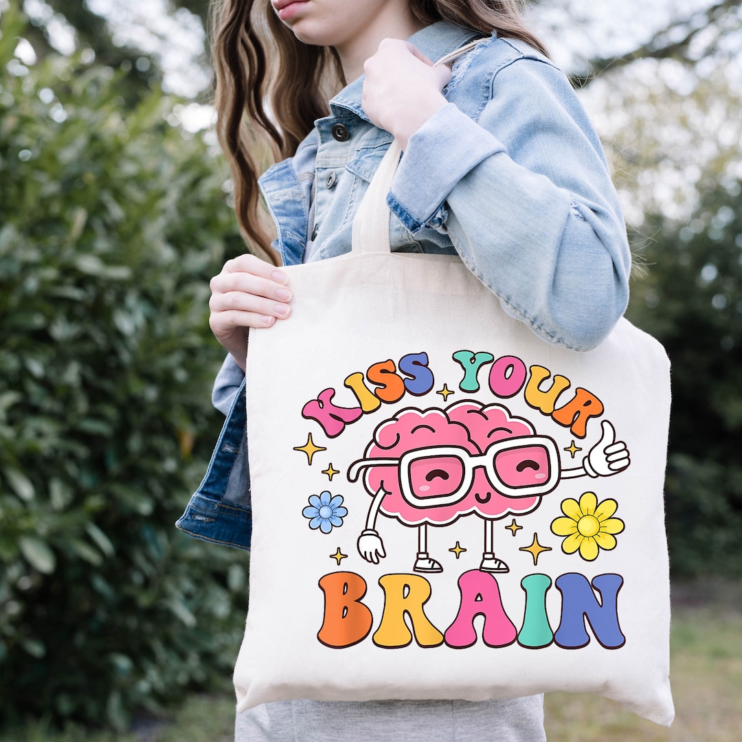 Kiss Your Brain Tote Bag, Biology Teacher Gifts, Gift for Doctor, Cute ...