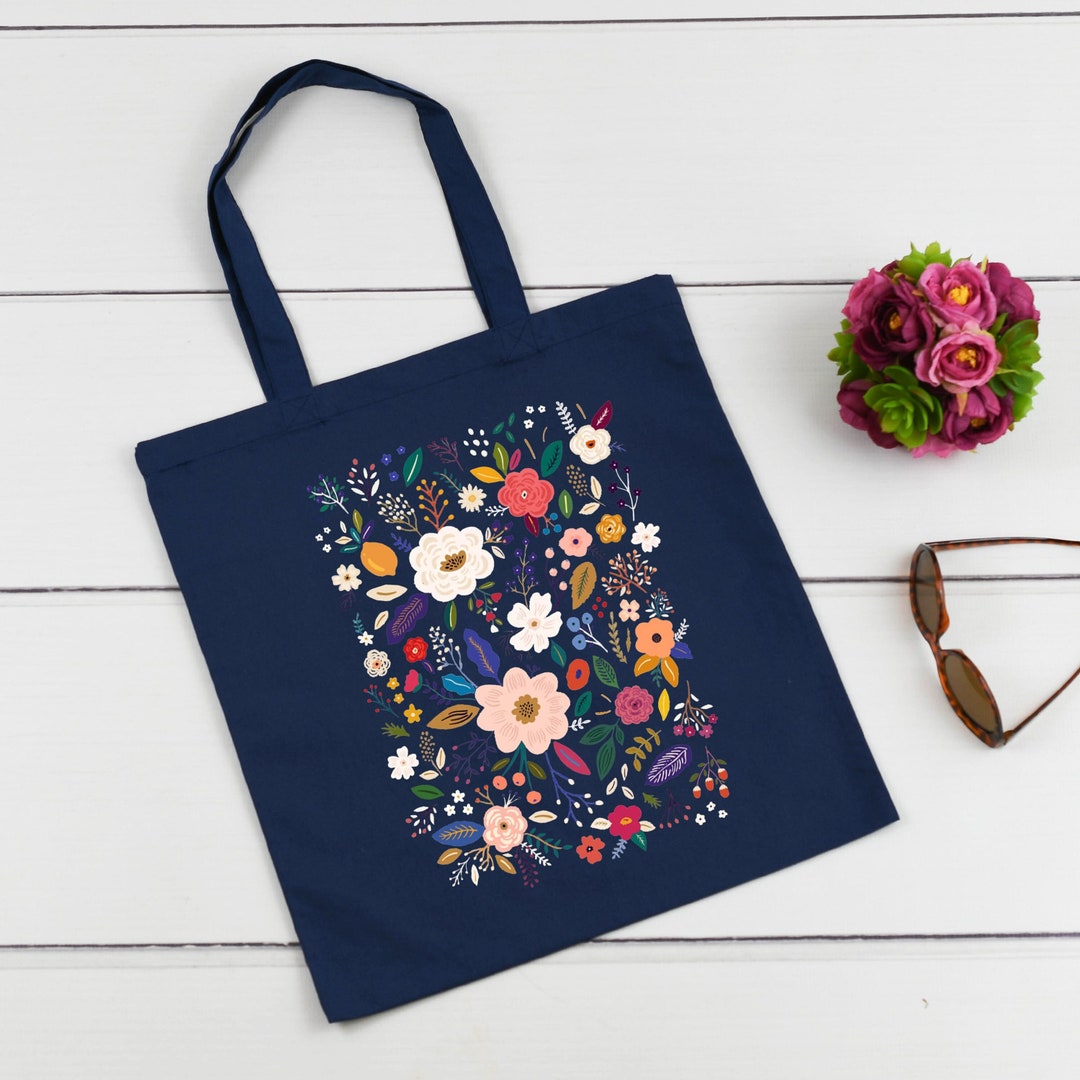 Flower Tote Bag, Floral Tote Bag, Plant Ladies Bag, Flower Loves Beach ...