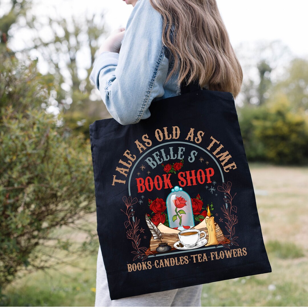 Tale as Old Time Belle's Book Shop Tote Bag, Vintage Tale as Old as ...