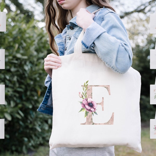 Initial Tote Bag - Etsy
