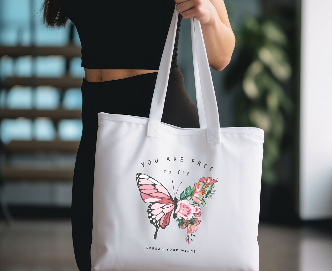 You Are Free to Fly Bag, Positive Tote Bag, Inspirational Tote Bag ...