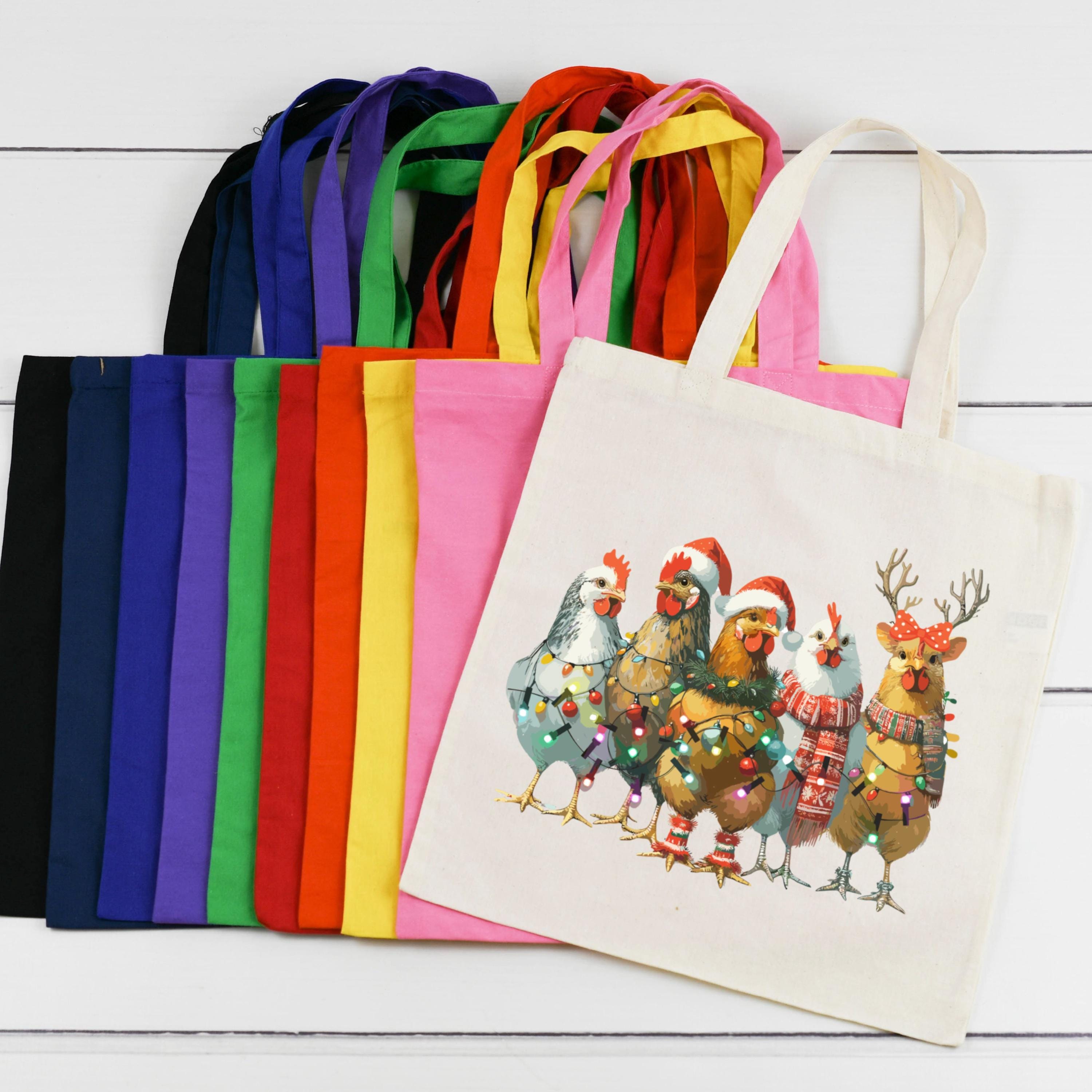 Christmas Chickens Tote Bag ,chicken Lover Gift, Gift for Farmer, Group ...