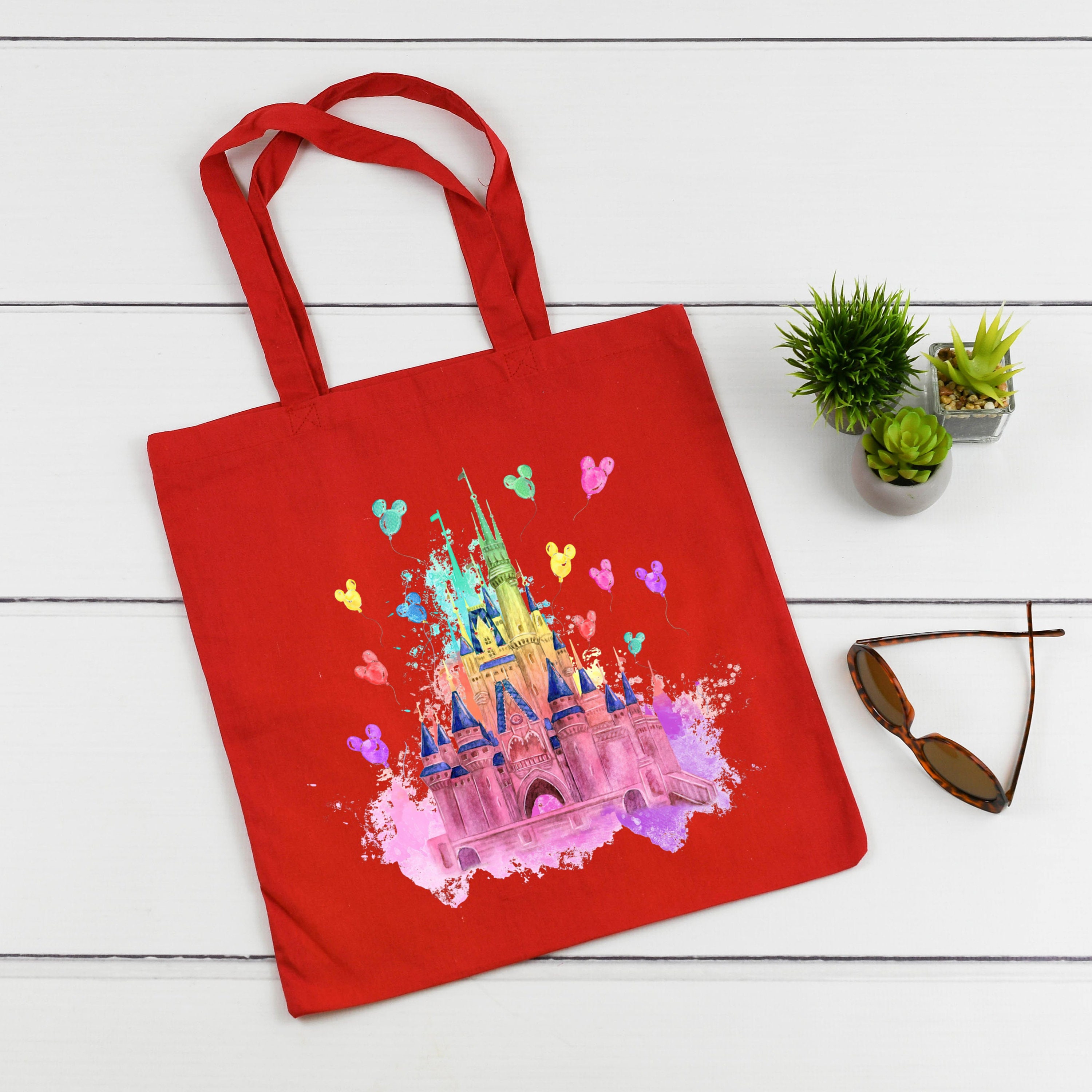 Watercolor Castle Tote Bag, Disney Castle Bag, Beach Bag, Birthday Gift ...