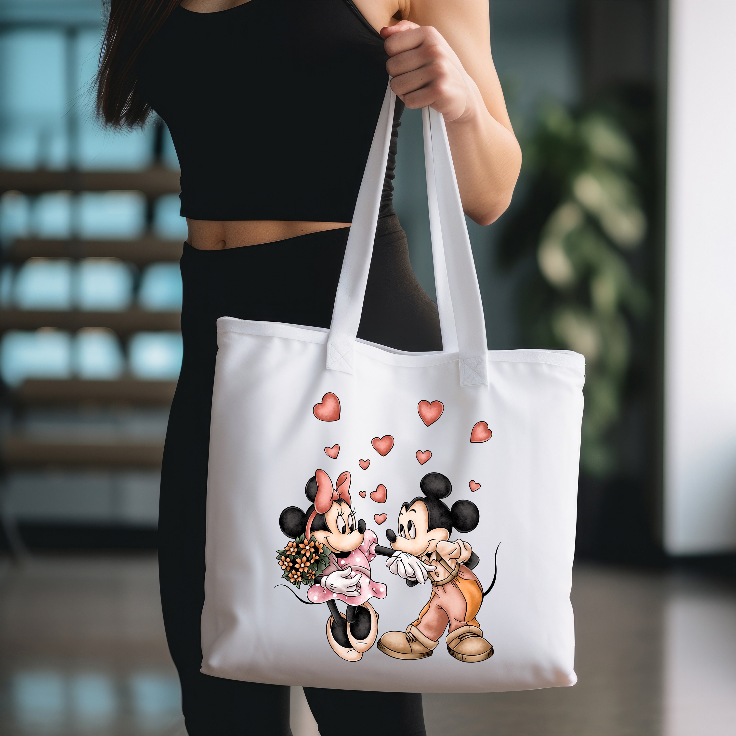 Mickey and Minnie Mouse Tote Bag, Mickey Love Bag, Birthday Gift for ...