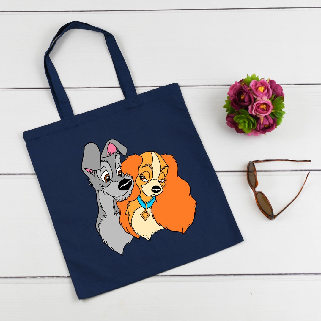 Lady and the Tramp Tote Bag, Disney Lady and Trump Tote Bag, Dog Lover ...