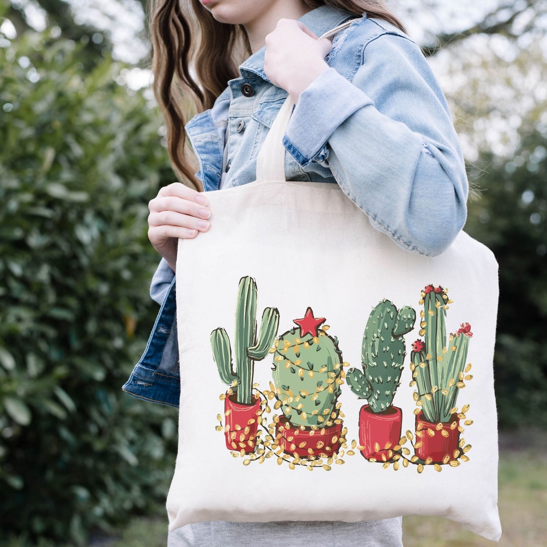 Cactus Tote Bag, Cactus Lover Bag, Gift for Botanist, Book Lover Gift ...