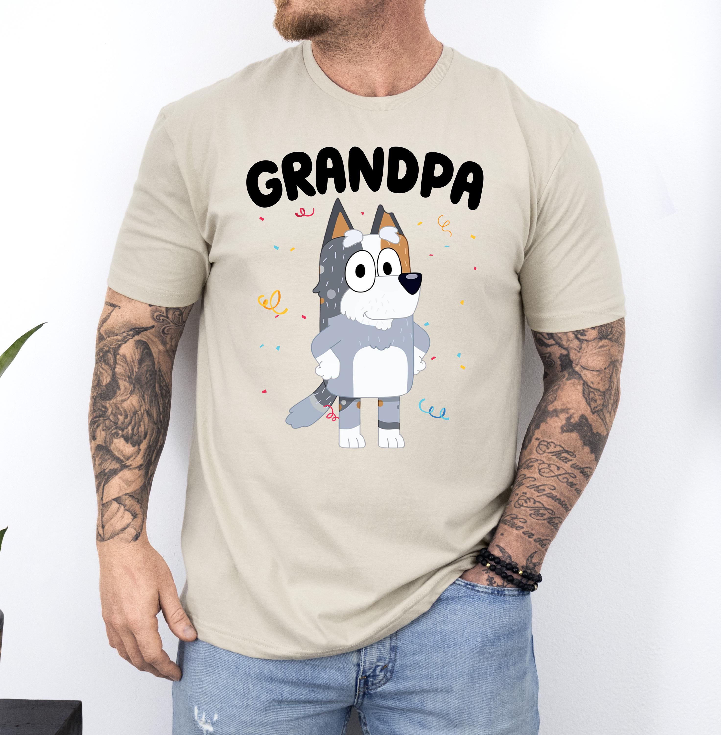 Grandpa Bluey T-shirt, Bluey Character Adult Shirt, Blue Dog Lover T ...