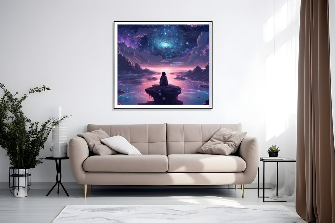 Person Looking Into an Empty Outer Space Canvas, Home Decor, Outer ...