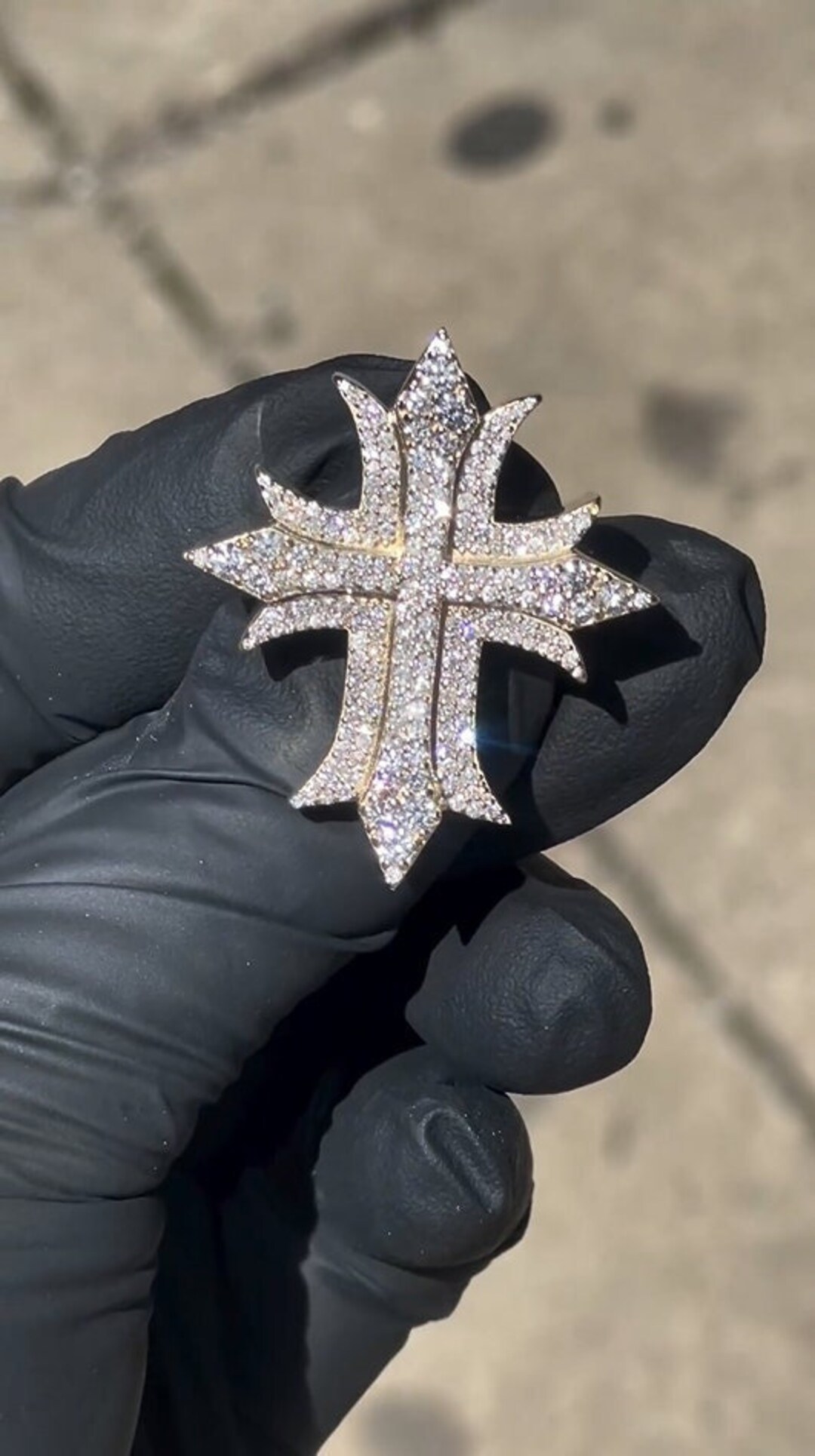 Men's Hip Hop Cross Ring, Iced Out Ring, 925 Silver Hip Hop Moissanite ...