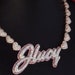 Custom Letter Pendant With Heart Shape Chain, Any Letter Personalize ...