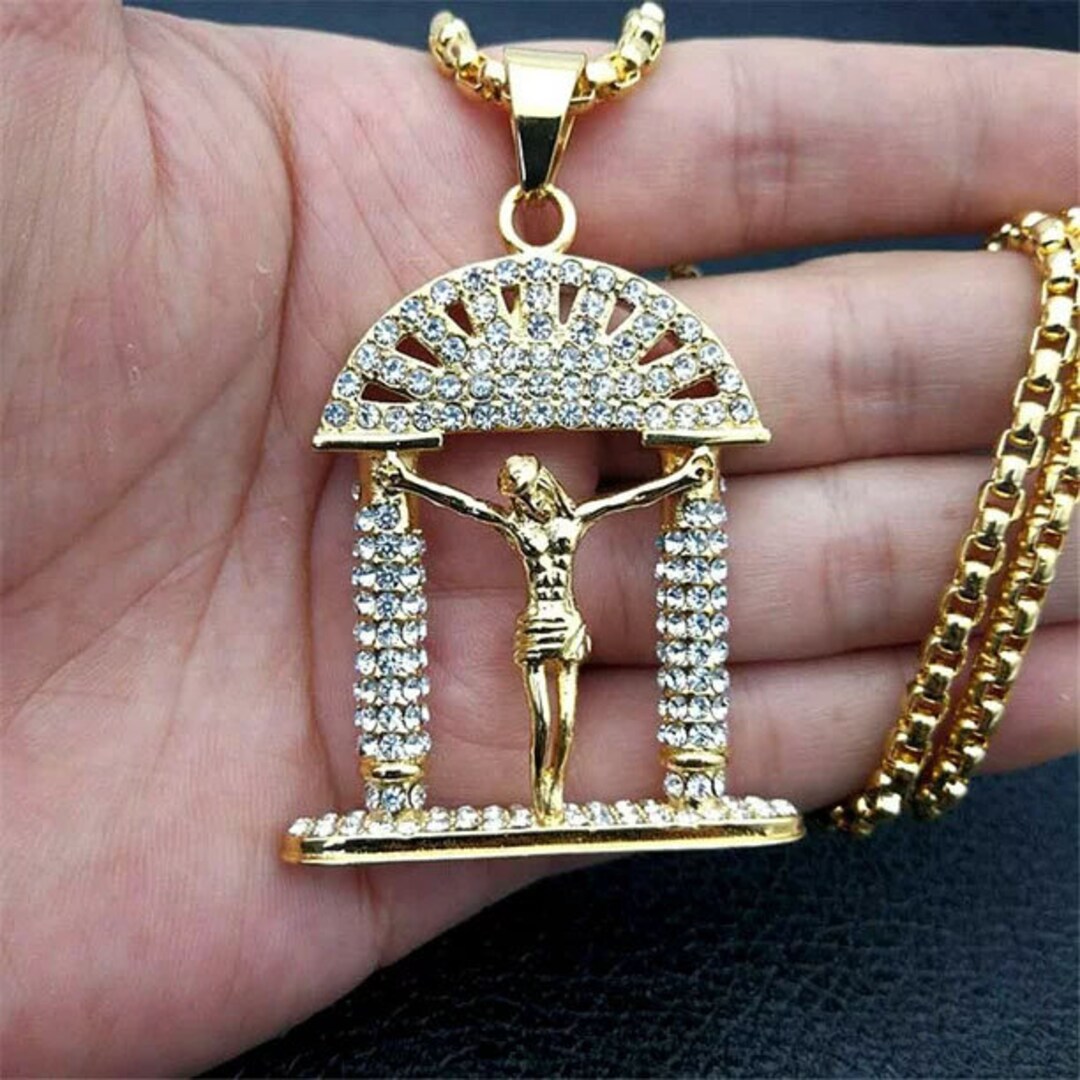 Iced Out Jesus Christ Pendant Real Solid 925 Sterling Silver - Etsy