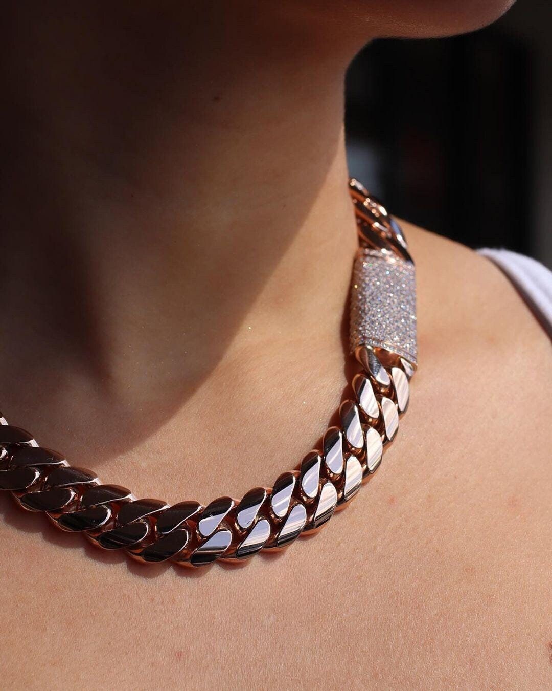 15mm Cuban Link Chain, Moissanite Cuban Chain, Hip Hop Cuban Chain, Men ...