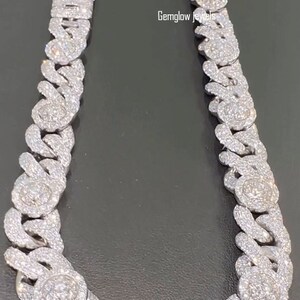 16mm Iced Out Miami Cuban Link Chain, 925 Sterling Silver Cuban, Iced ...