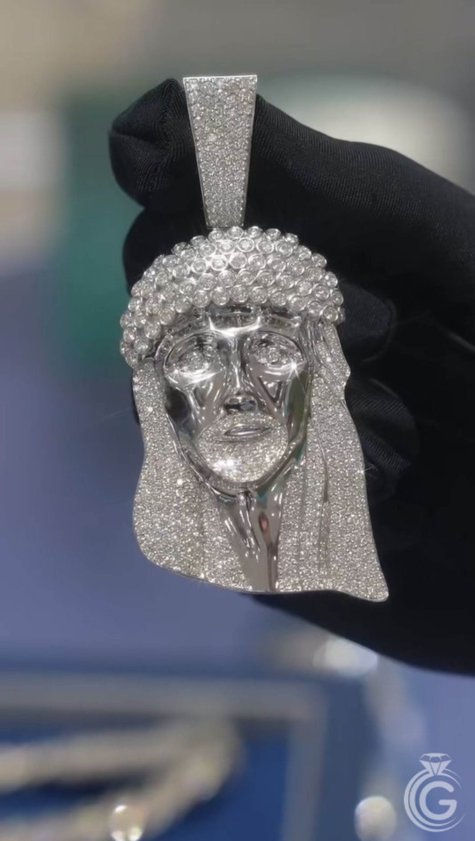 Fully Iced Out Jesus Pendant, Icy Diamond Jesus Face Necklace, Iced Out ...