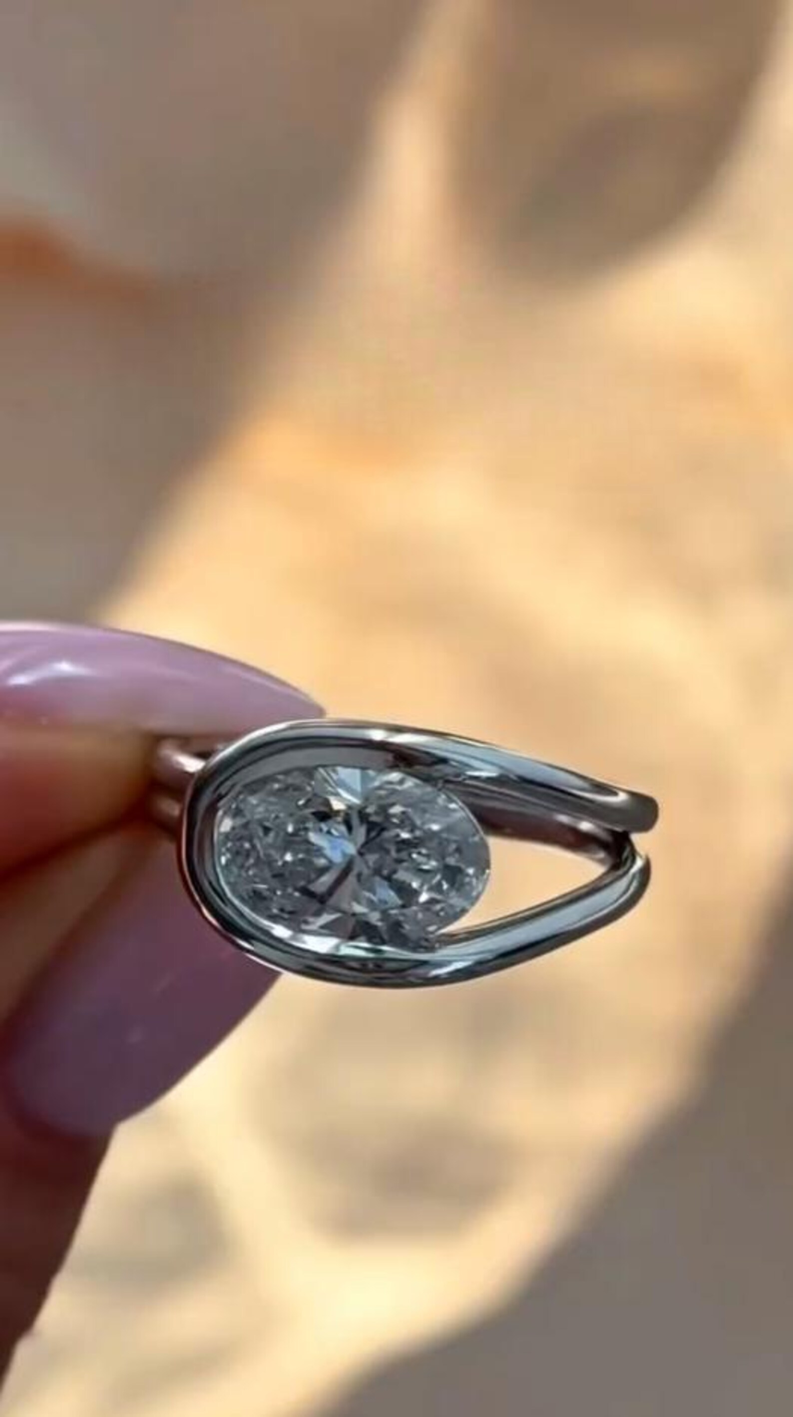 2.0 CT Lab-grown Certified Oval Cut Diamond, Lasso Engagement Oval ...