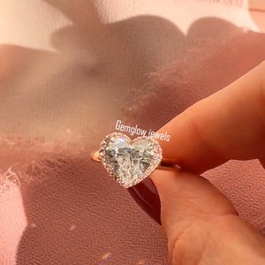 Lady Gaga Heart Shaped Moissanite Engagement Ring, Promise Ring ...