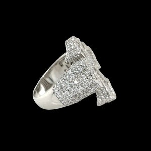 Iced Out Cross Diamond Ring, Men's Ring, Iced Out Hip Hop Cross Ring ...