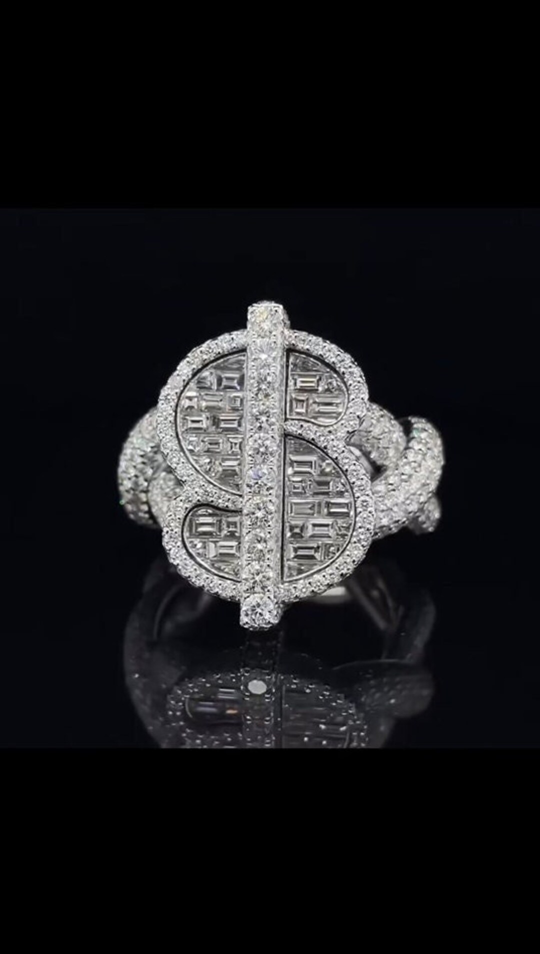 Fully Iced Out Hip Hop Ring, Men's Hip Hop Ring, Dollar Sign Ring ...