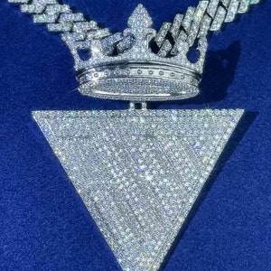 Iced Out Custom Pendant, Icy Diamond Bling Hiphop Men Jewelry, Iced Out ...