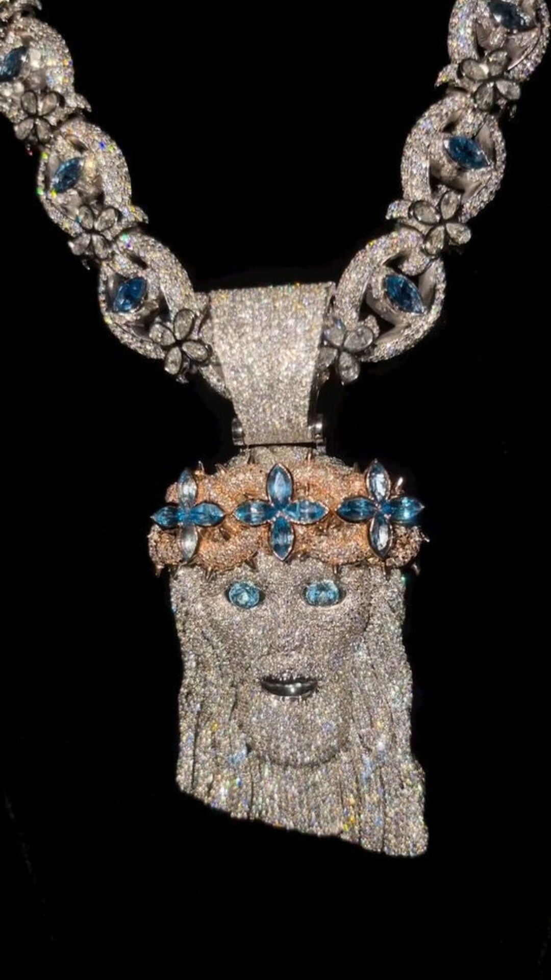 Bling Hip Hop Men Jewelry, Rapper Pendant, Icy Diamond Jesus Face ...