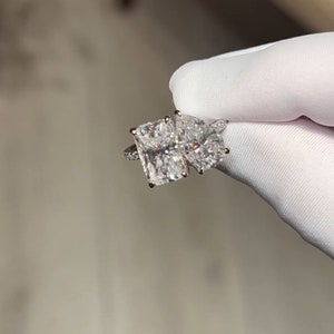 6 Ct Toi Et Moi Celebrity Engagement Ring, Two Stone Promise Ring ...