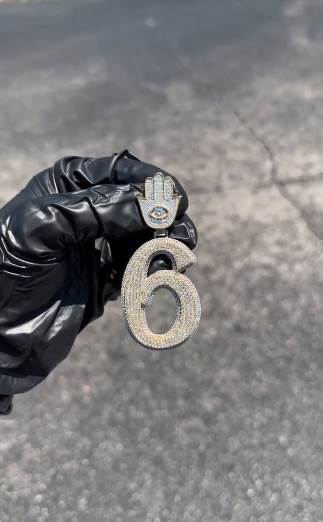 Iced Out Initial Number Pendant Moissanite Diamond Pendant Rapper 925 ...