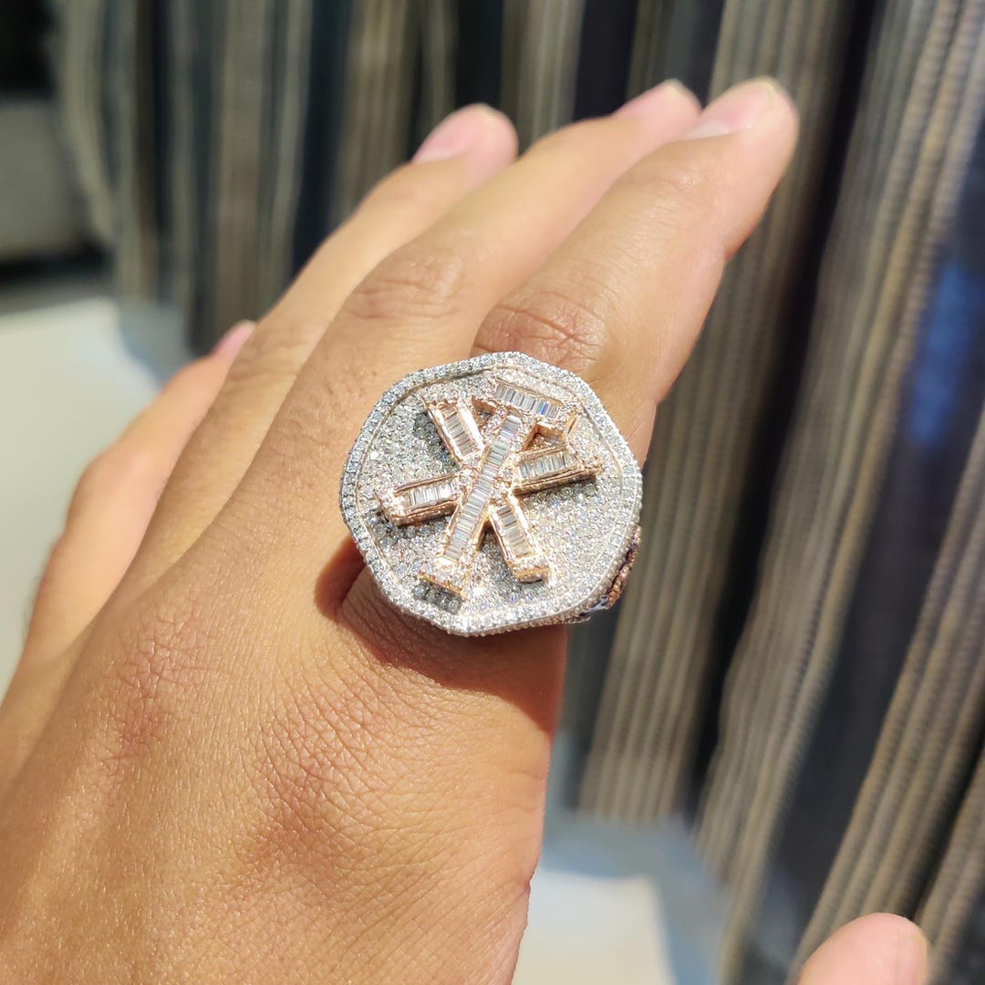 Hip Hop Letter Ring, Iced Out Custom Moissanite Ring, Hip Hop Jewelry ...