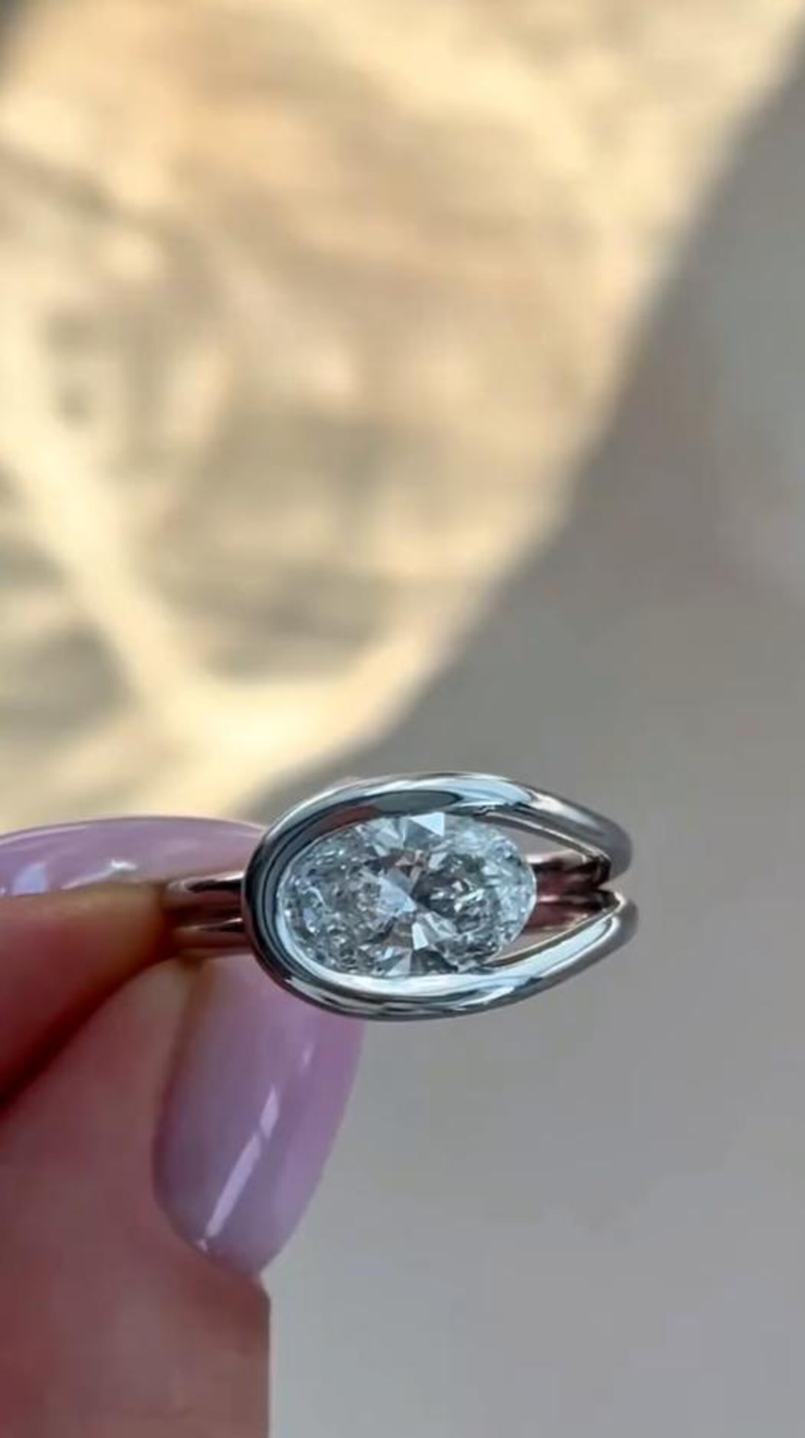 2.0 CT Lab-grown Certified Oval Cut Diamond, Lasso Engagement Oval ...