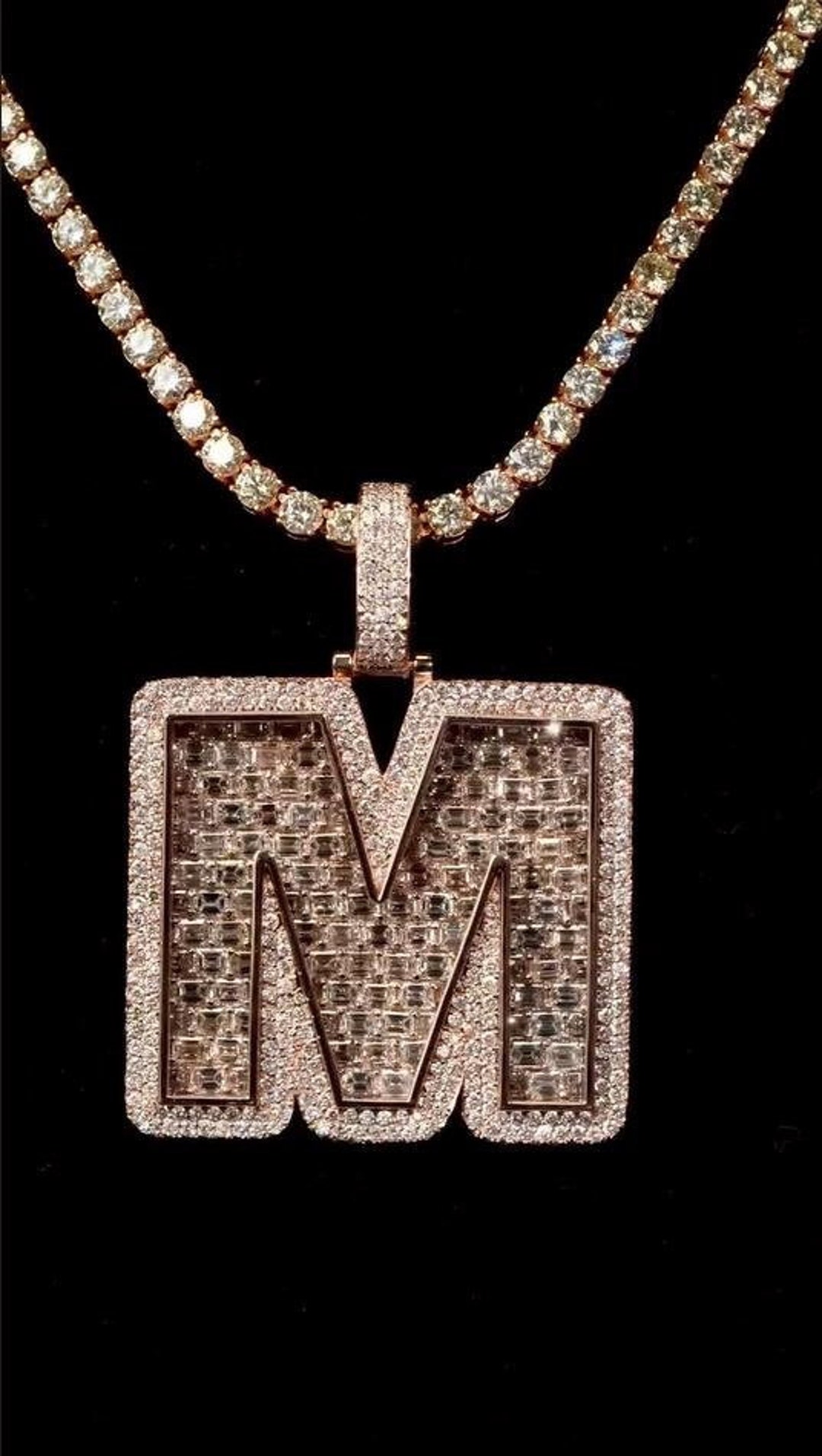 Fully Iced Out Pendant, Real Moissanite Letter Pendant, Men's Jewelry ...