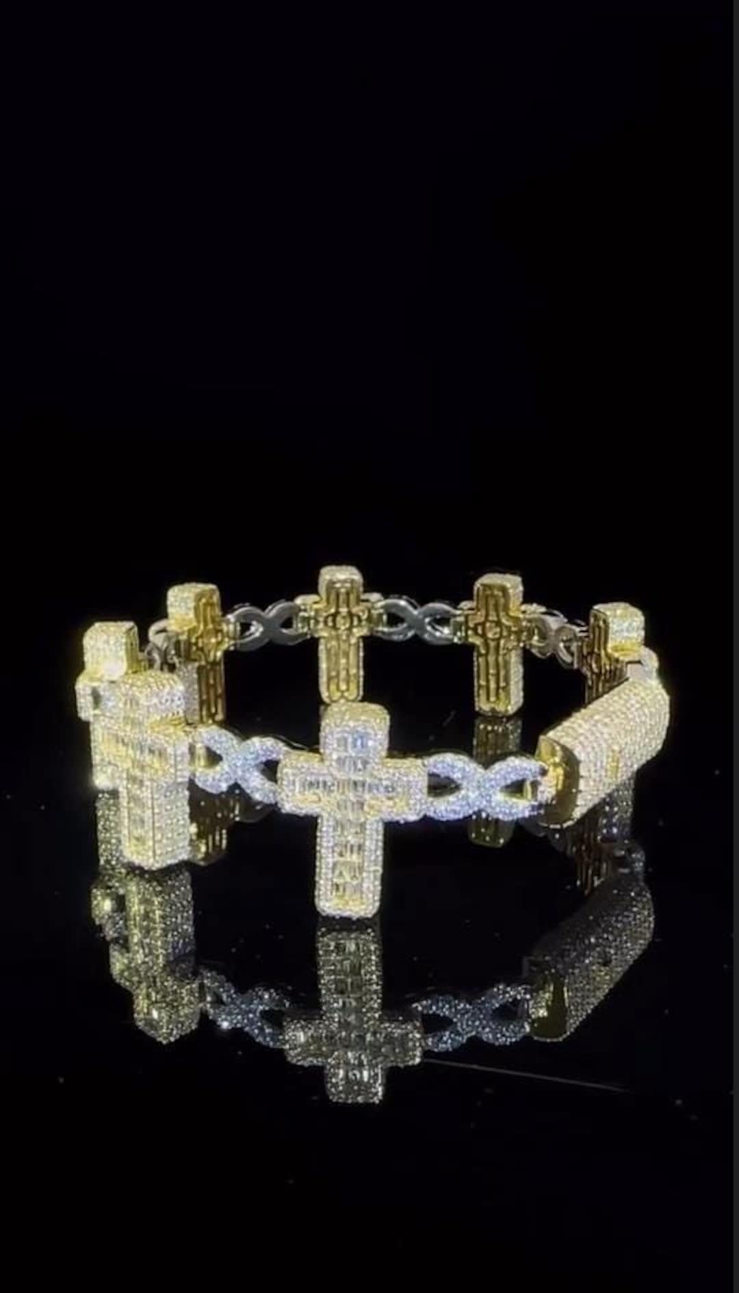Iced Out Cross Bracelet, Hip Hop Bracelet, Hip Hop Bling Rapper Jewelry ...
