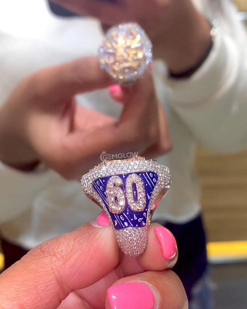VVS1 Moissanite Letter Ring, Iced Out Ring, Hip Hop Jewelry Gift, Men's ...