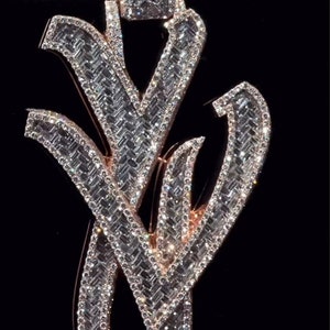 Real Moissanite Letter Pendant, Iced Out Pendant, Custom Iced Out ...
