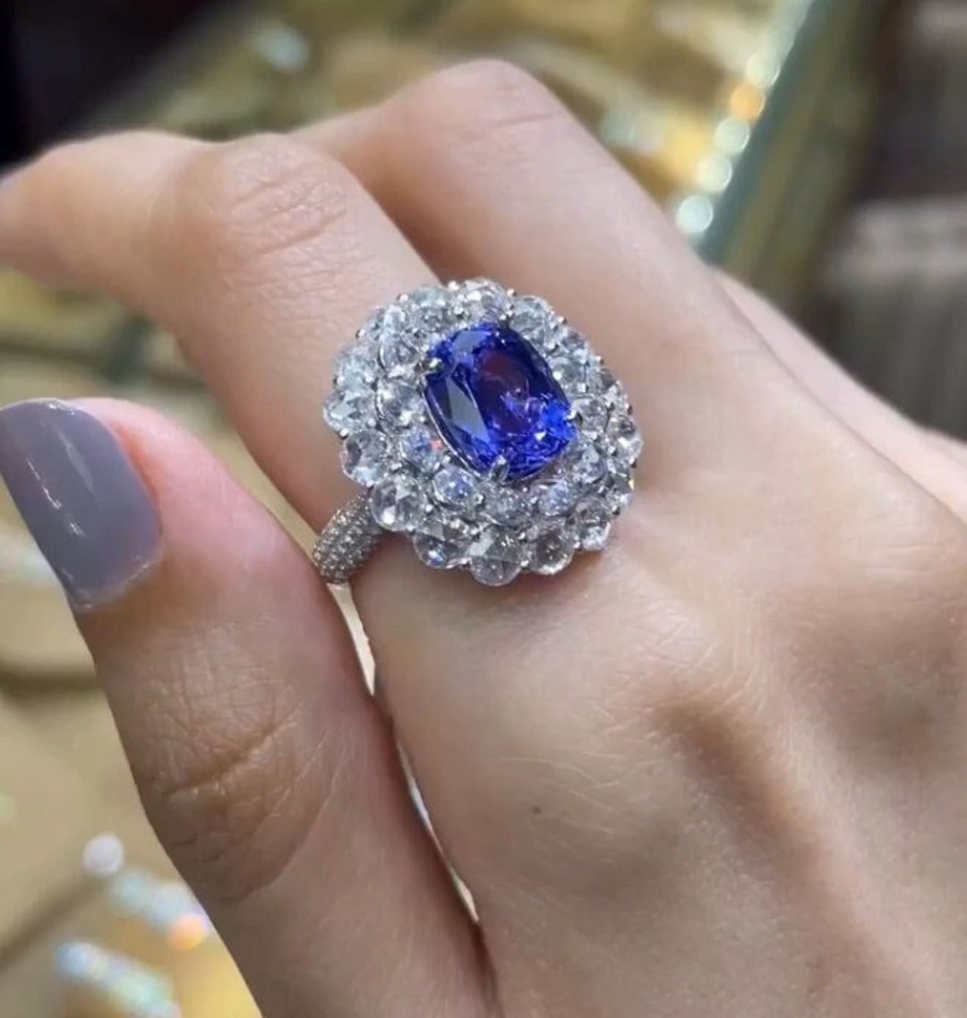 Kate Middleton Blue Stone Engagement Ring, Kate Middleton Ring, Diamond ...