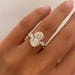 4.0 CT Oval Cut Moissanite Engagement Ring, Three Stone Ring, Side Pear ...