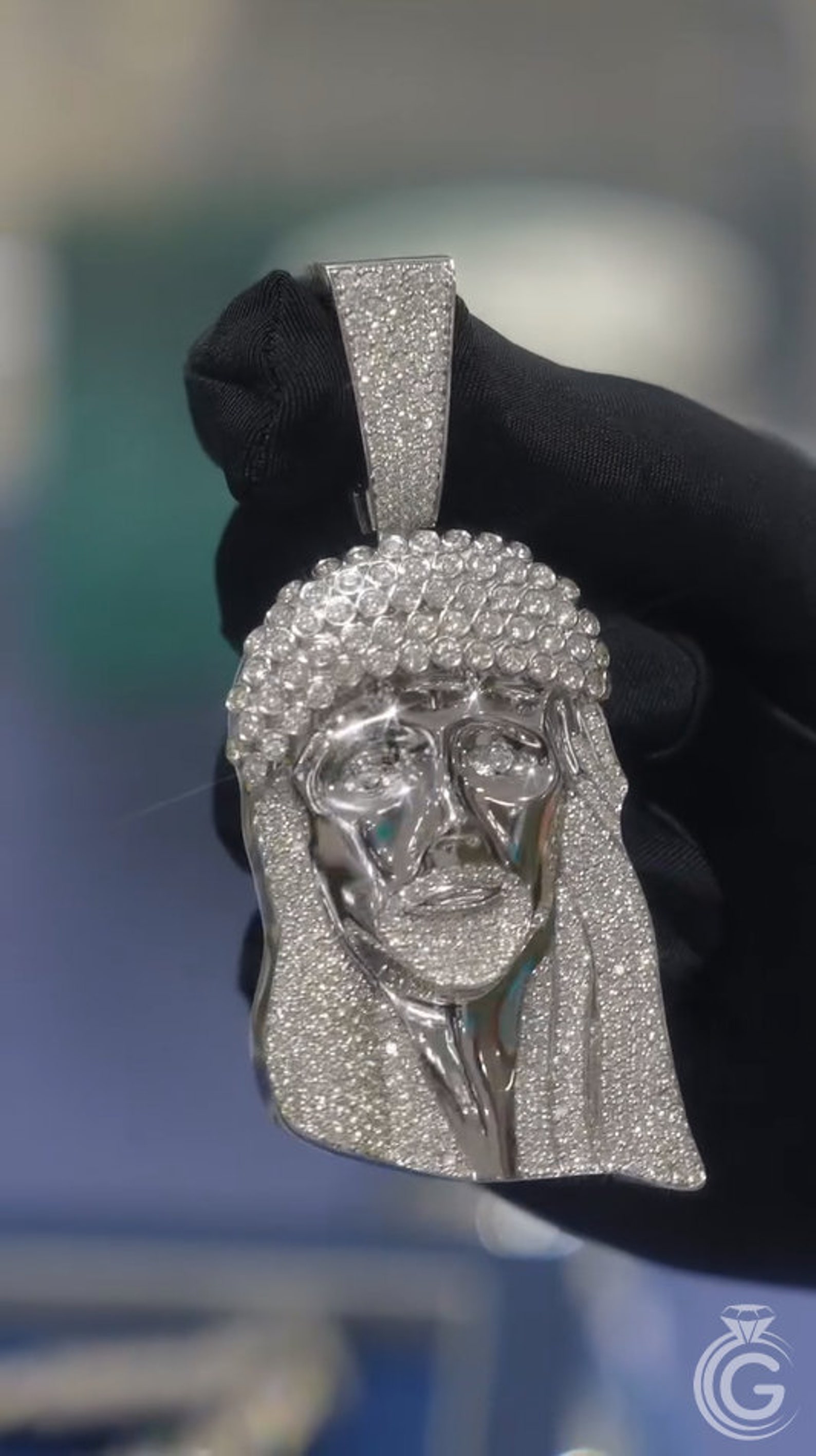 Fully Iced Out Jesus Pendant, Icy Diamond Jesus Face Necklace, Iced Out ...