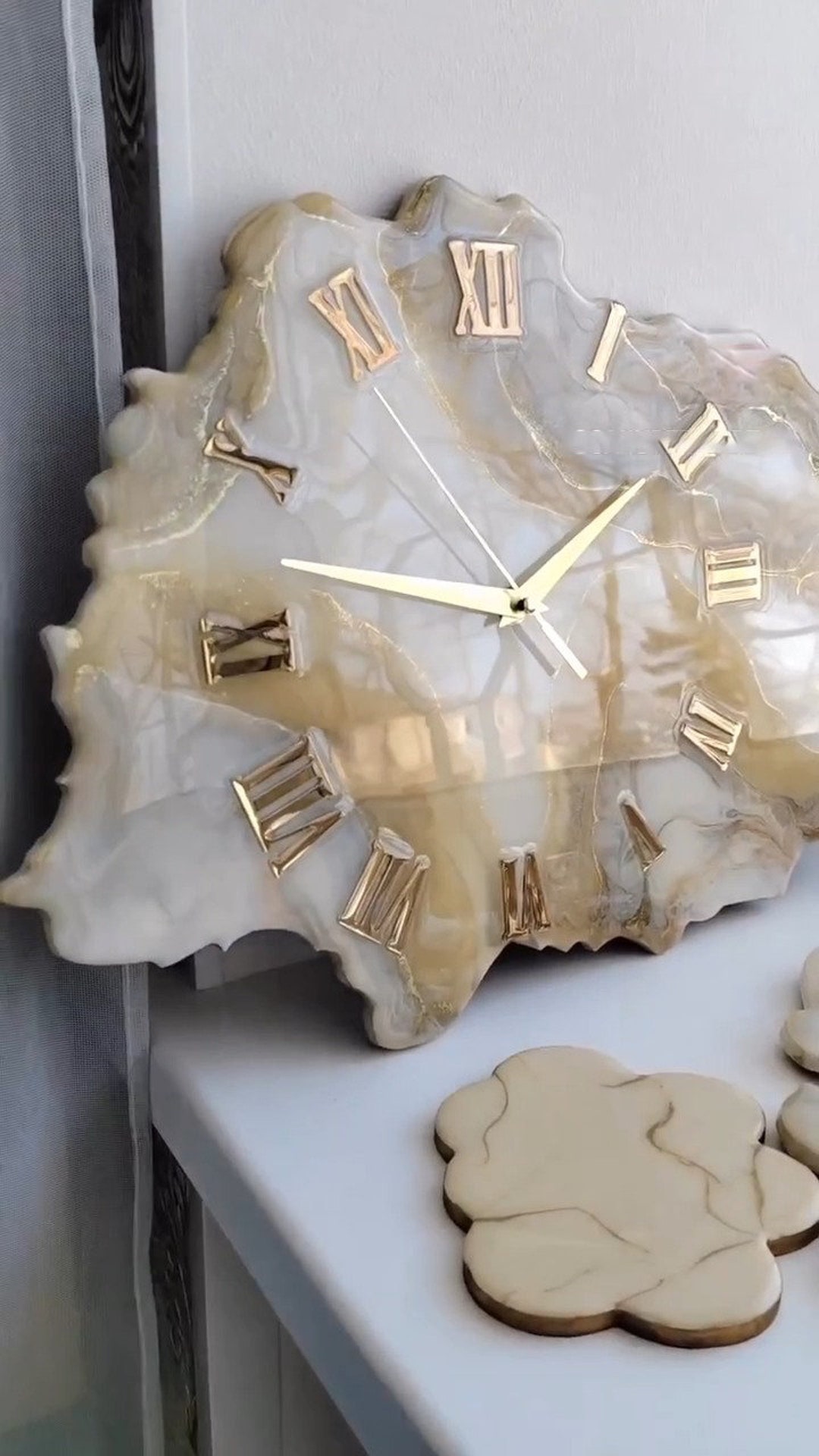 Geode Wall Clock Epoxy Resin Wall Clock Unique Wall Clock Marble Wall ...