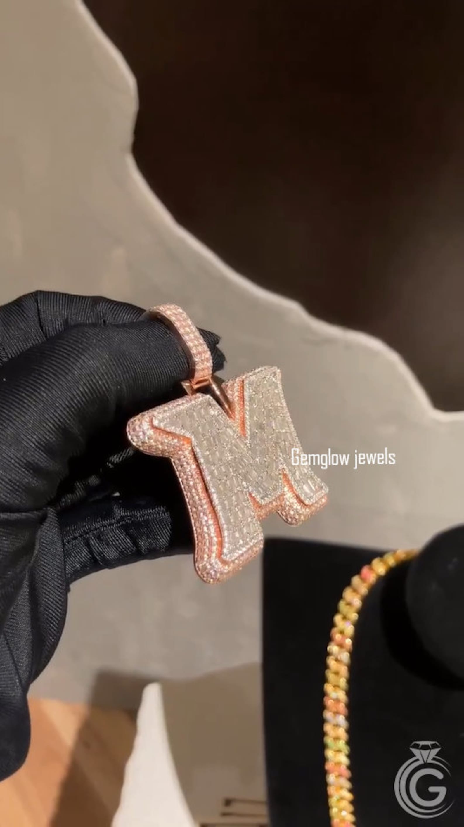 Customized Initial M Letter Pendant, Initial Name Pendant, Hip Hop ...