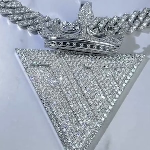 Iced Out Custom Pendant, Icy Diamond Bling Hiphop Men Jewelry, Iced Out ...