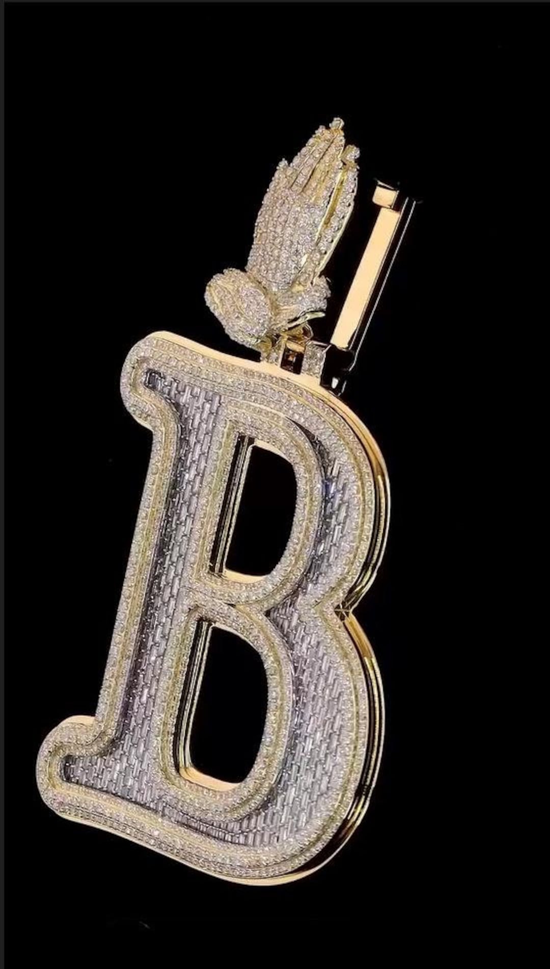 Initial Letter Pendant, Fully Iced Out Pendant, Hip Hop Pendant, Rapper ...