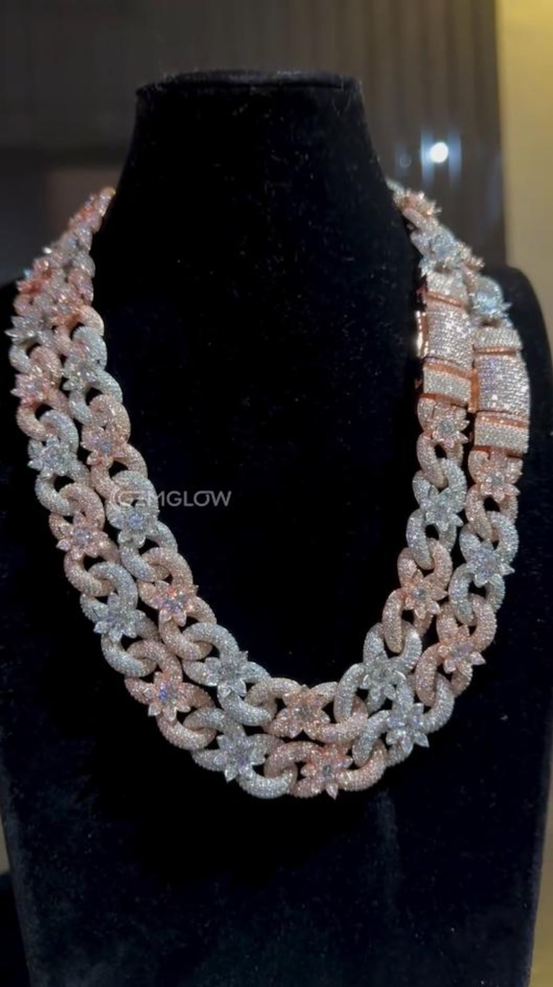 15mm Infinity Flower Moissanite Chain, Infinity Cuban Chain, Party Wear ...