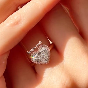 Lady Gaga Heart Shaped Moissanite Engagement Ring, Promise Ring ...