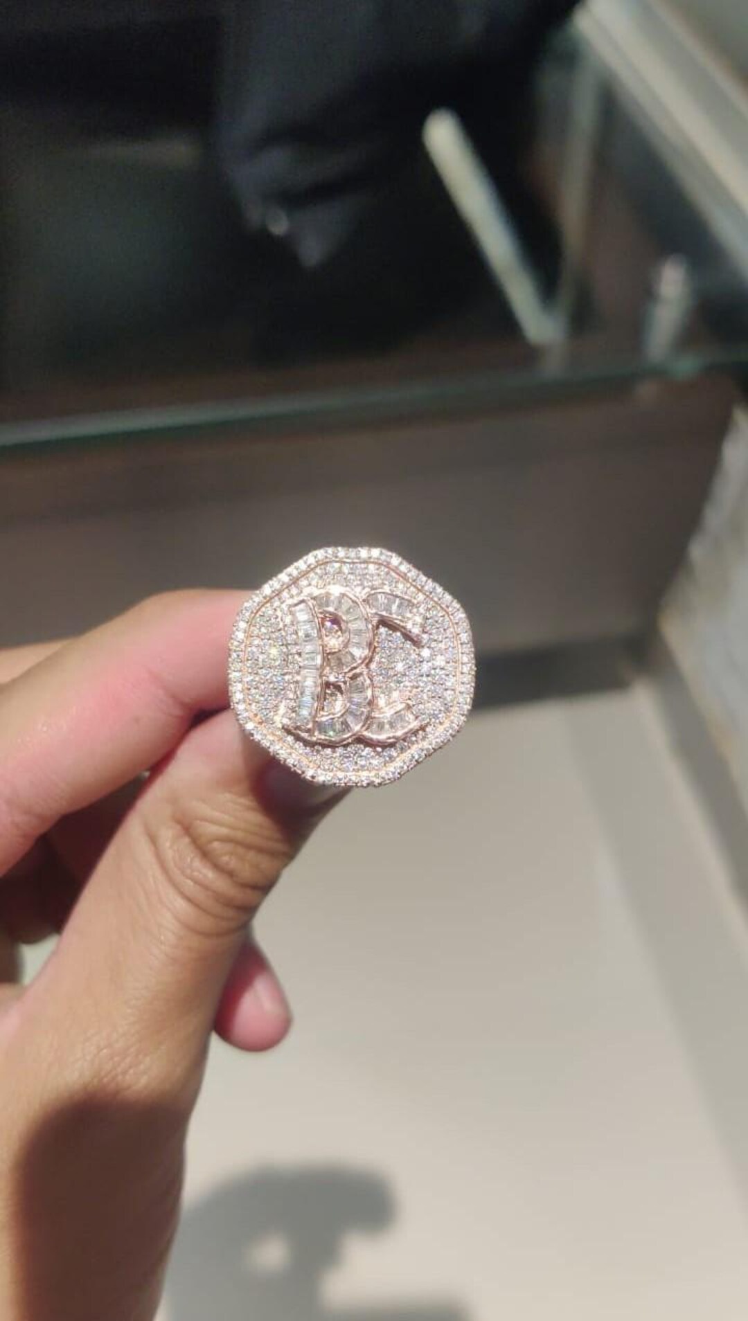 VVS1 Moissanite Letter Ring, Iced Out Ring, Hip Hop Jewelry Gift, Men's ...