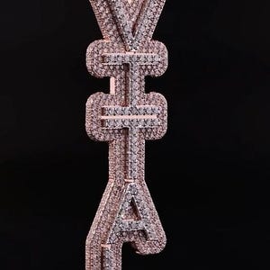 Custom Fully Iced Letter Pendant, Hip Hop Pendant, Initial Letter ...
