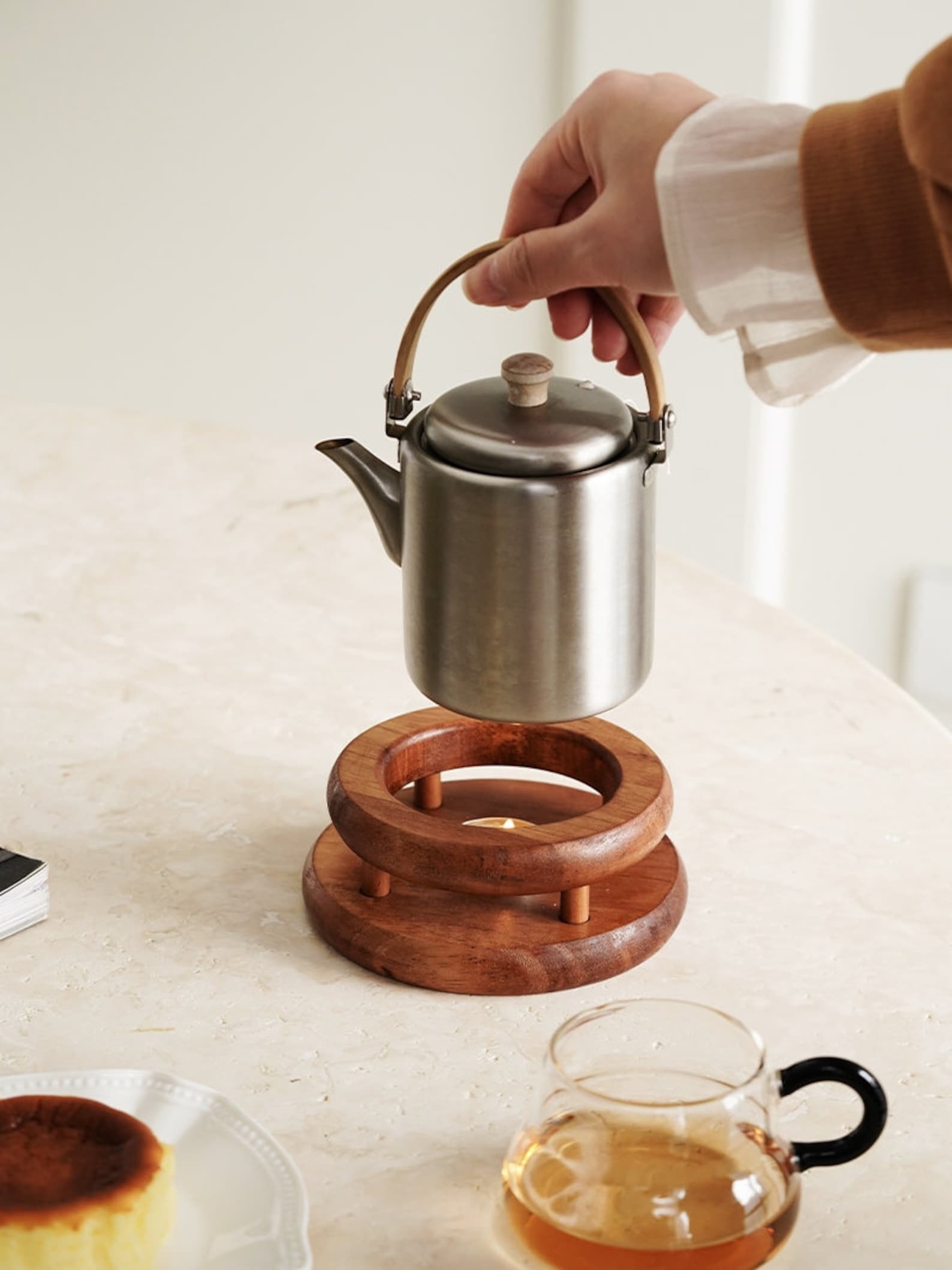 Tea Warmer, Tea Holder, Solid Wood Tea Warmer, Heating Base, Cup Warmer ...