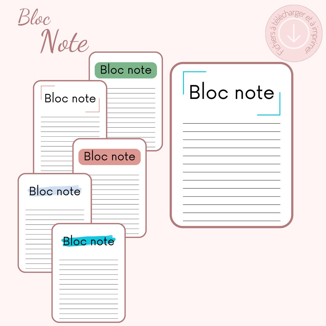 Simple Notepad Pdf to Print A6 A5 A4 Letter Us - Etsy