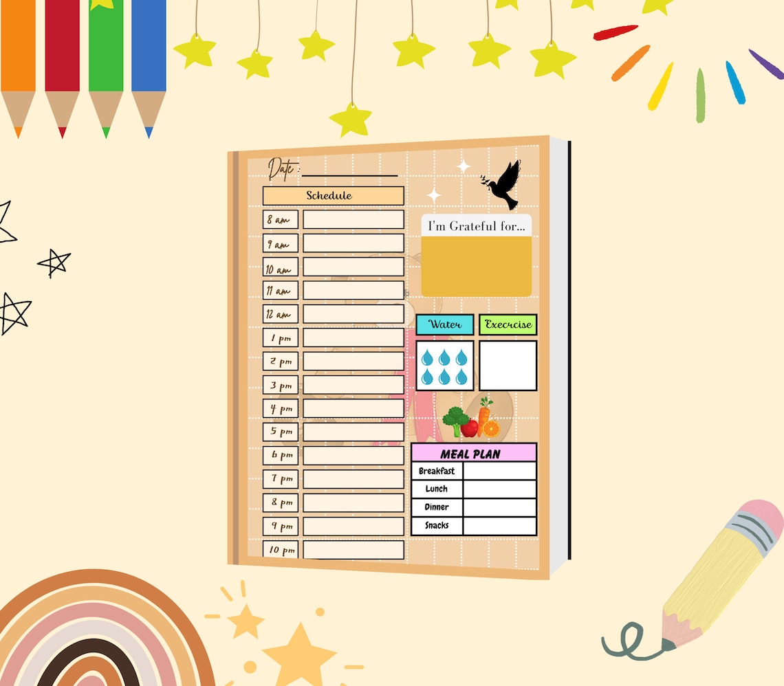 Printable Daily Note, Adult Note, Kids Note, Children Note, Printable ...