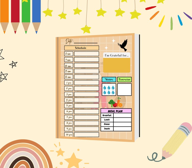 Printable Daily Note, Adult Note, Kids Note, Children Note, Printable ...